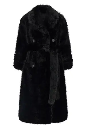 BBCOUTURE Jackie Eco-faux Fur Trench Coat