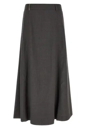 Peserico Flared Midi Skirt With Loops