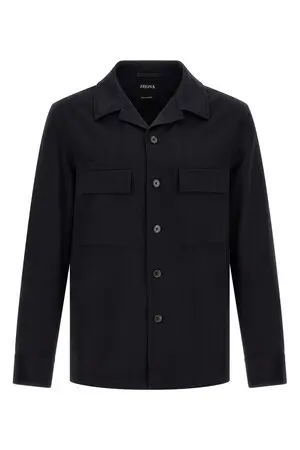 Zegna Oasis Cashmere Overshirt - Blue