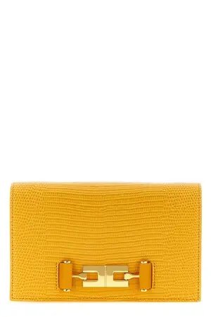 Elisabetta Franchi Lizard Print Crossbody Bag - Beige