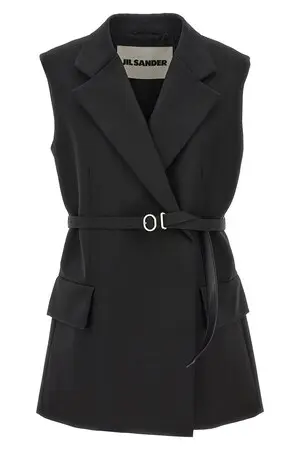 JIL SANDER Belted Wool Vest