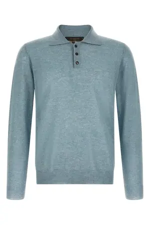 ZANONE Knitted Polo Shirt - Light Blue