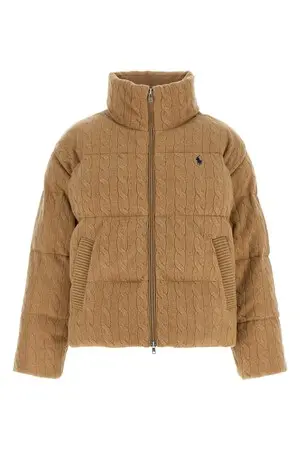 Polo Ralph Lauren Knitted Braided Down Jacket - Beige