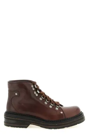Miu Miu Leather Hiking Boots
