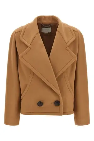 Stella McCartney Double-breasted Wool Coat - Beige