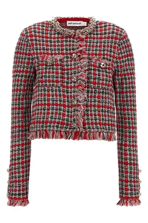 SELF-PORTRAIT SELF PORTRAIT Fringed Knit Jacket