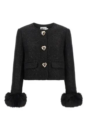 SELF-PORTRAIT Bouclé Fur Jacket
