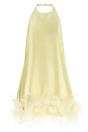 SELF-PORTRAIT Feather-trimmed Mini Dress