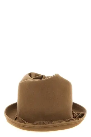 Yohji Yamamoto Curled Crown Hat - Beige