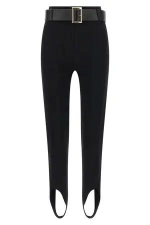 SELF-PORTRAIT Leggings With Stirrup And Belt - Black