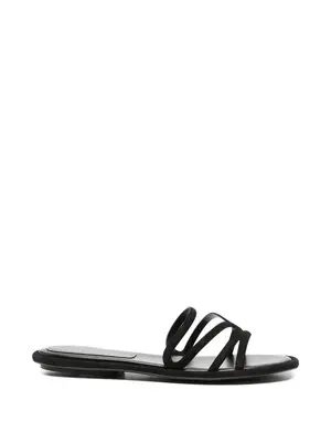 SERGIO ROSSI Leather Flat Sandal
