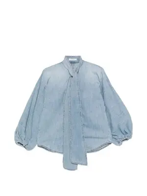 Zimmermann Indra Tie Neck Blouse - Denim