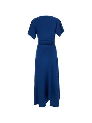 Victoria Beckham Short Sleeve Asymmetrical Collar Dress