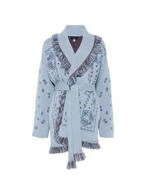 Alanui Bandana Jacquard Cashmere Cardigan