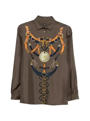 Etro Printed Silk Shirt - Beige