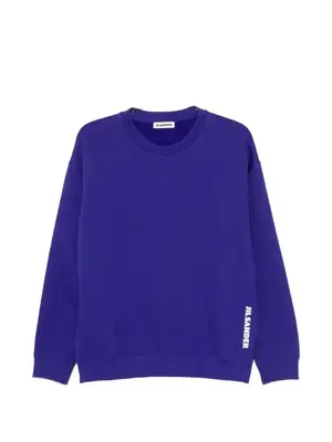JIL SANDER Cotton Crewneck Sweatshirt - Blue