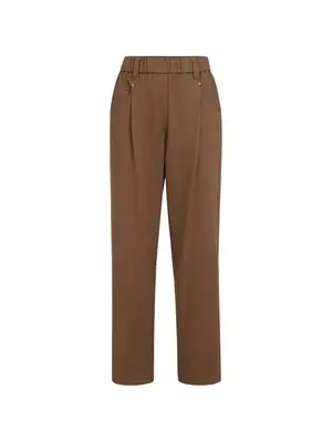 Brunello Cucinelli Brunello Cucinelli Silk-Blend Pull-On Trousers Brown