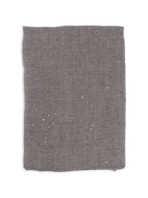 Brunello Cucinelli Sequin Scarf Gray
