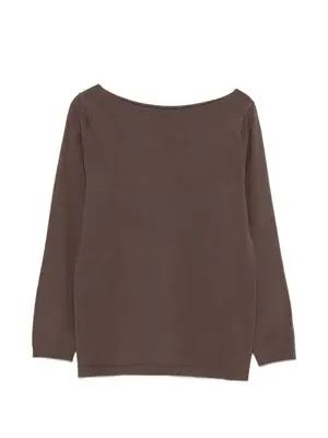Alpha Studio Boat Neck Sweater - Brown