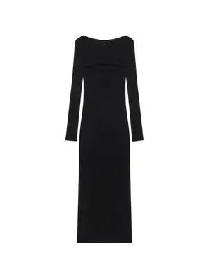 COURREGES Rib Knit Slash Long Dress
