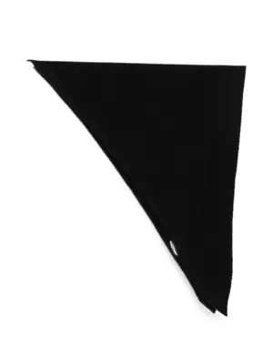 RÓHE Small Knitted Triangle Scarf Black