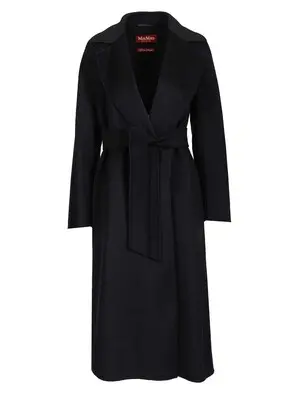 Max Mara Cles Long Belted Coat - Black