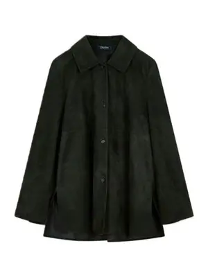 Max Mara Gocce Suede Leather Jacket - Green
