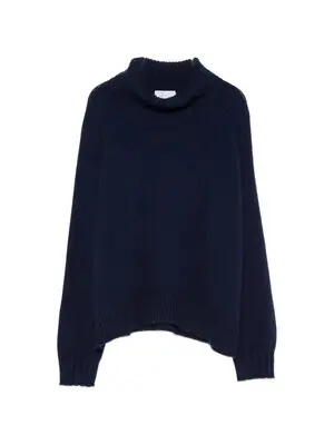 BE YOU Cashmere High Neck Sweater - Blue