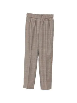 Peserico Check Trousers - Brown