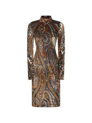 Etro Paisley Print Dress - Blue