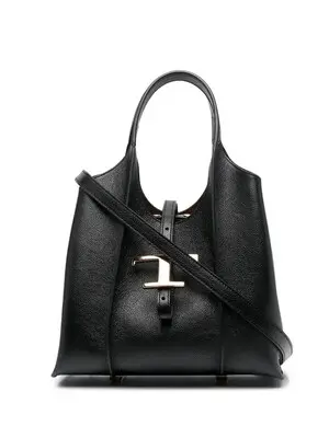 TOD'S T Timeless Shopping Bag In Leather Mini - Black