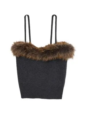 Marc Jacobs Faux Fur Lined Tank - Gray