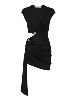 Christopher Esber Droplet Crystal Clasps Draped Tank Dress
