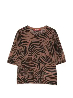 Max Mara Ago Animal Print Sweater - Brown