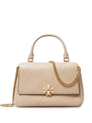 Tory Burch Charlie Top Handle Chain Wallet - Beige