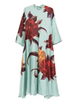 La DoubleJ Oversize Printed Silk Dress