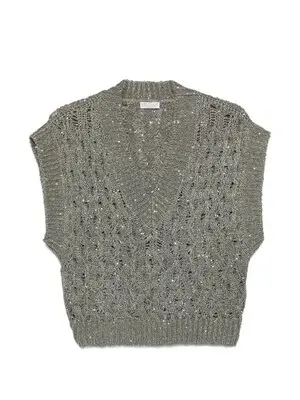 Brunello Cucinelli Embroidered Sequin Vest