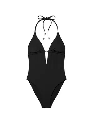 Tory Burch Tie Back One Piece Swimsuit - Black