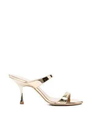 STUART WEITZMAN Metallic Leather Nudist Slide - Gold