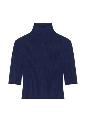 COURREGES Cropped Rib Knit Top
