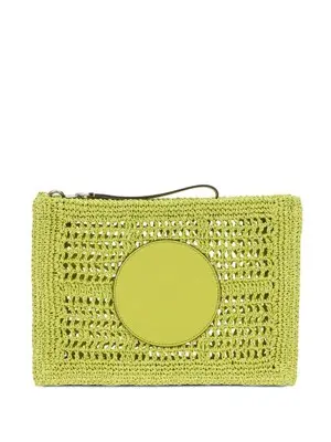 Tory Burch Ella Logo Clutch - Green