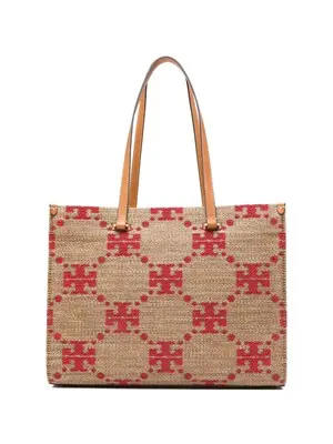 Tory Burch T Monogram Straw Tote