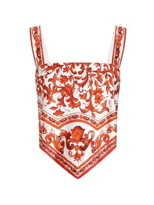 Dolce & Gabbana Maiolica Print Silk Top