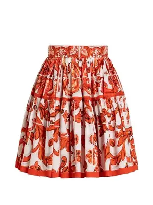 Dolce & Gabbana Maiolica Print Pleated Skirt