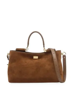 Dolce & Gabbana Vittoria Suede Bag - Beige
