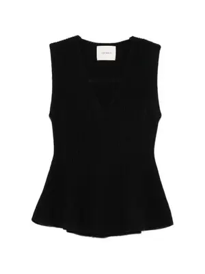 LISA YANG Ribbed Tank Top - Black