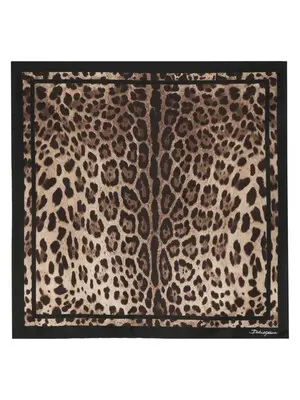 Dolce & Gabbana Foulard Stampa Leo - Brown