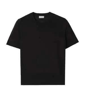 Burberry Wool-silk Check Panel T-shirt - Black