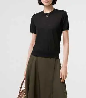 Burberry Wool-silk Check Panel T-shirt