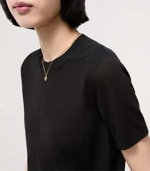 Burberry Wool-silk Check Panel T-shirt